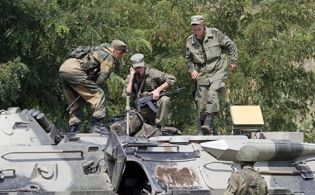 Russian Servicemen On Armoured Personnel Carrier Editorial Stock Photo ...