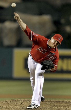 Anaheim Angels Starting Pitcher Garrett Richards Editorial Stock Photo ...