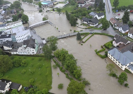 Aerial View Shows Heavy Flooding Town Editorial Stock Photo - Stock ...