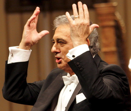 Spanish Tenor Placido Domigo Gestures During Editorial Stock Photo ...