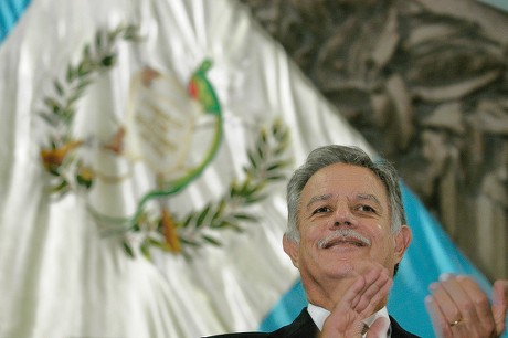Guatemalan President Oscar Berger Gave His Editorial Stock Photo ...