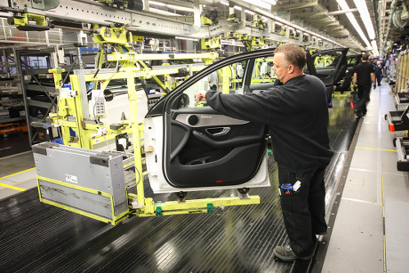Worker Assembles Door Door Production Line Editorial Stock Photo ...
