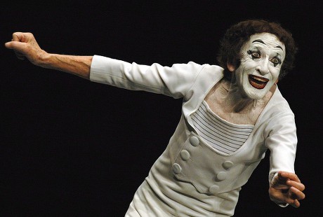 French Mime Marcel Marceau Performs During Editorial Stock Photo ...