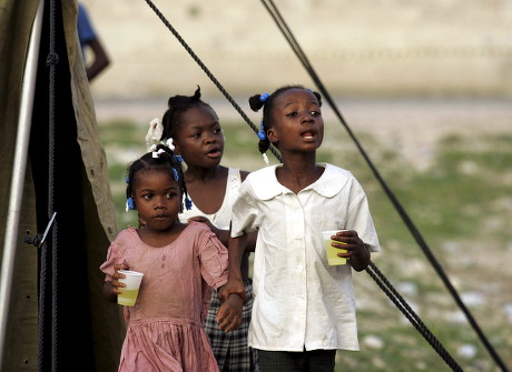 Haitian Children Drink Beverages Donated By Editorial Stock Photo ...
