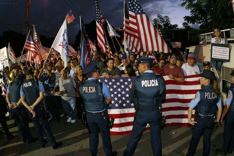Puerto Rican Police Face Supporters New Editorial Stock Photo - Stock ...