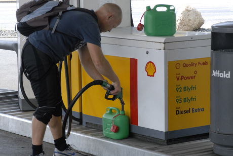 Man Filling Petrol Container Editorial Stock Photo - Stock Image ...