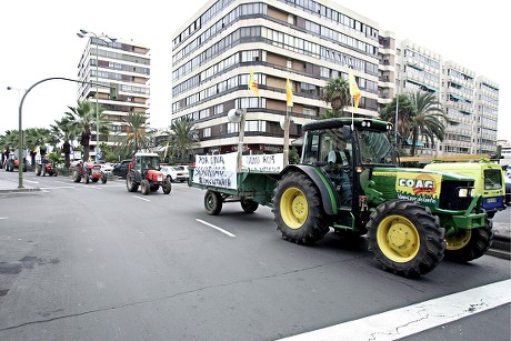 Canarian Farmers Drive Their Tractors On Editorial Stock Photo - Stock ...