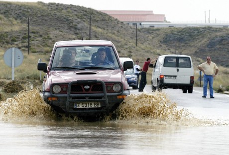 Car Attempts Cross Highway That Flooded Editorial Stock Photo - Stock ...