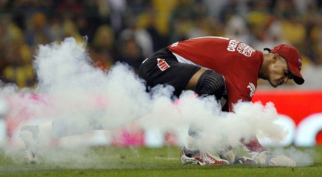 Pachucas Goalkeeper Miguel Calero Takes Smoke Editorial Stock Photo ...