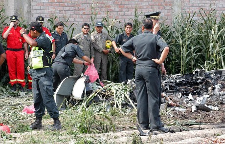 Peruvian Police Officers Inspect Site Helicopter Editorial Stock Photo ...
