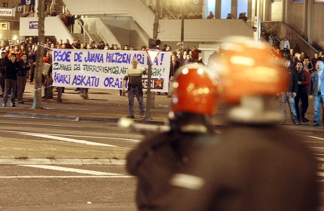 Basque Riot Police Keep Eye On Editorial Stock Photo - Stock Image ...