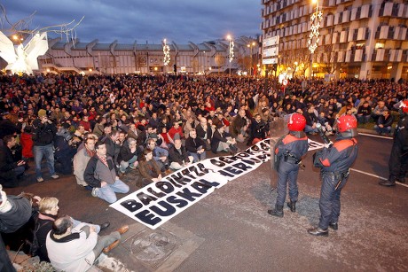 Basque Riot Police Keep Eye On Editorial Stock Photo - Stock Image ...