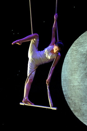 Artist Performs On Trapeze During Presentation Editorial Stock Photo ...
