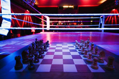 Chess Board Next Boxing Ring Editorial Stock Photo - Stock Image ...