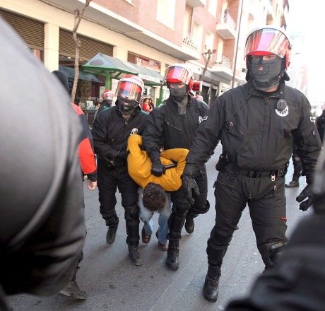Demonstrator Arrested By Police Force Basque Editorial Stock Photo ...