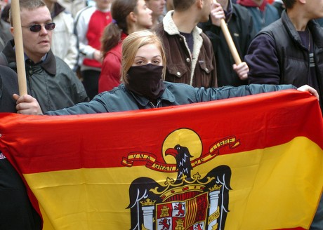 Supporter Spanish Falangist Movement Carries Spanish Editorial Stock ...