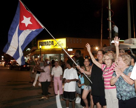 Cuban Americans Celebrate Along Streets Miami Editorial Stock Photo ...