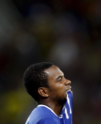 Brazilian Striker Robinho Reatcs During Their Editorial Stock Photo ...