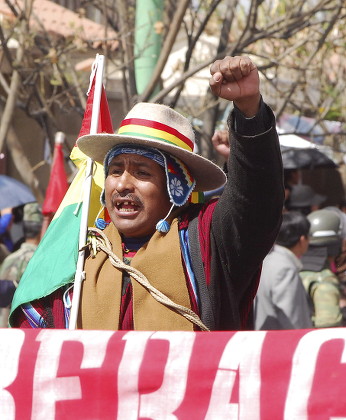 Bolivian Indigene Shouts During Military Parade Editorial Stock Photo ...
