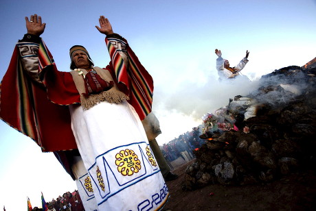 Aimara Indigenous People Perform Traditional Rites Editorial Stock ...