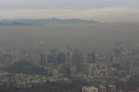 Santiago De Chile Lies Under Dense Editorial Stock Photo - Stock Image ...