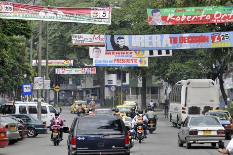 Banners Posters Advertising Several Colombian Political Editorial Stock ...
