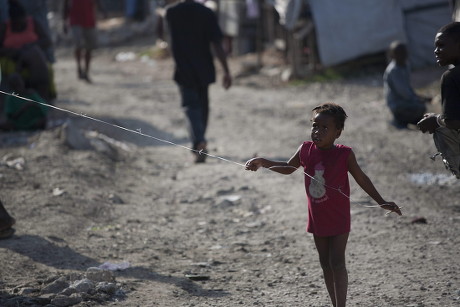 Haitian Girl Plays Kite Aviation Refugee Editorial Stock Photo - Stock ...