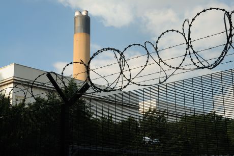 Razor Wire Chimney Plant Buildings Drax Editorial Stock Photo - Stock ...