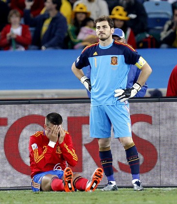 Spains Goalkeeper Iker Casillas R Defender Editorial Stock Photo ...