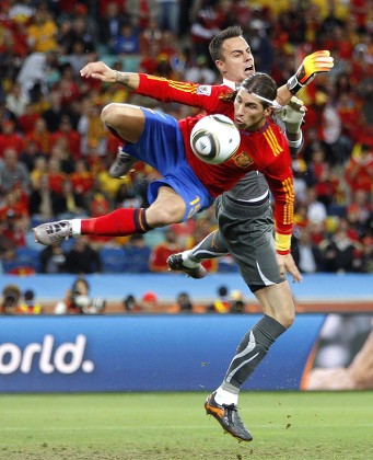 Spains Sergio Ramos Front Fights Ball Editorial Stock Photo - Stock ...