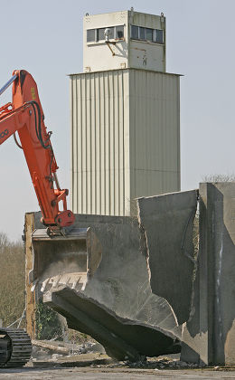 Digger Carrys Out Demolition Work On Editorial Stock Photo - Stock ...