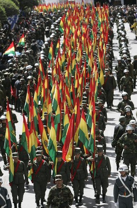 Bolivian Soldiers Take Part Civicmilitay Parade Editorial Stock Photo ...