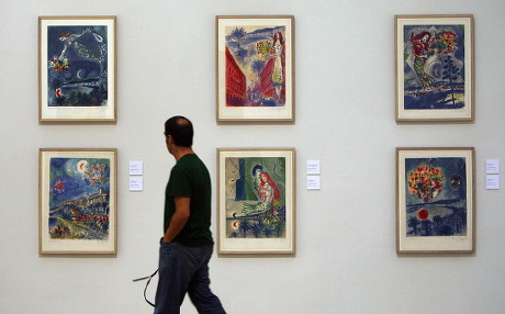 Man Looks Paintings French Marc Chagall Editorial Stock Photo - Stock ...