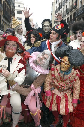 Masked Participants Attend Procession Famous Lunatics Editorial Stock ...