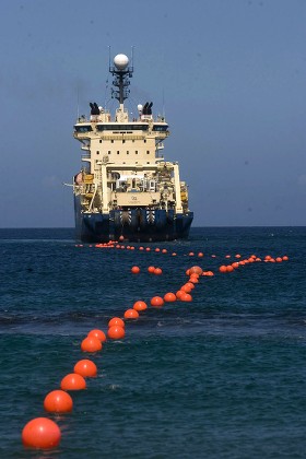 Ship Drags Line Floats Indicate Route Editorial Stock Photo - Stock ...
