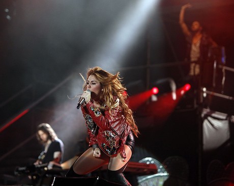 Us Singer Miley Cirus Gives Concert Editorial Stock Photo - Stock Image ...