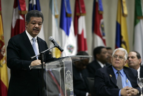 Dominican President Leonel Fernandez L Speaks Editorial Stock Photo ...