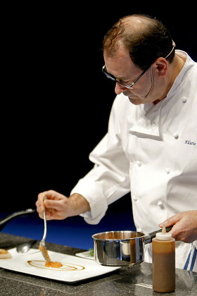 Spanish Chef Hilario Arbelaitz Prepares Plate Editorial Stock Photo ...