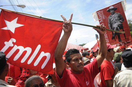 Supporter Frente Farabundo Marti Para La Editorial Stock Photo - Stock ...