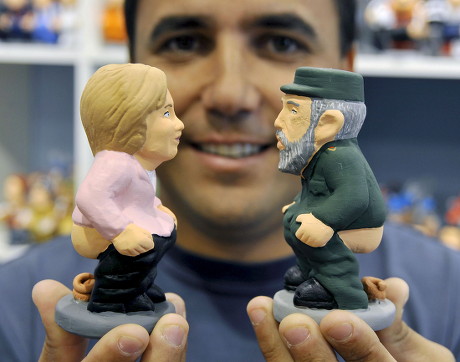 Man Displays Two Caganers Pooper Ornaments Editorial Stock Photo ...