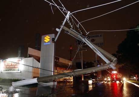 View Power Pole Destroyed After Heavy Editorial Stock Photo - Stock ...