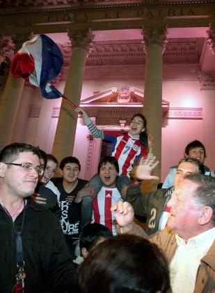 Paraguayan Fans Shout Slogans Wave National Editorial Stock Photo ...