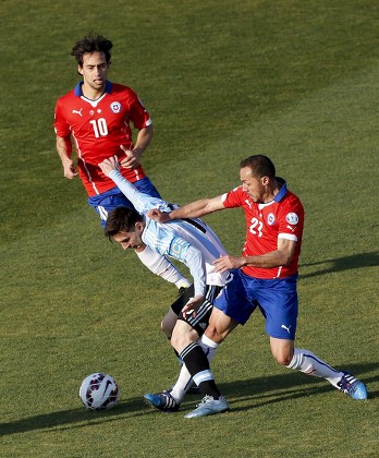 Argentinian Leo Messi Chilean Midfielder Marcelo Editorial Stock Photo ...