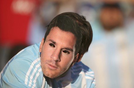 Argentina Supporter Wears Mask Lionel Messi Editorial Stock Photo ...