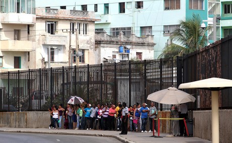 Cuban People Queue Apply Visas Front Editorial Stock Photo - Stock ...