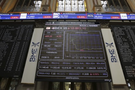 Screen Displays Chart Evolution Ibex 35 Editorial Stock Photo - Stock ...