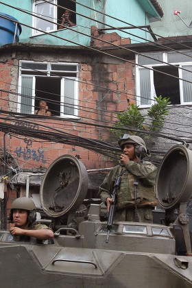 Infantrymen Patrol Street On Board Brazilian Editorial Stock Photo ...