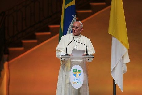 Pope Francis Speaks After Being Welcomed Editorial Stock Photo - Stock ...