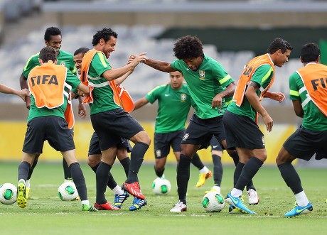 Brazilian National Soccer Team Players Perform Editorial Stock Photo ...