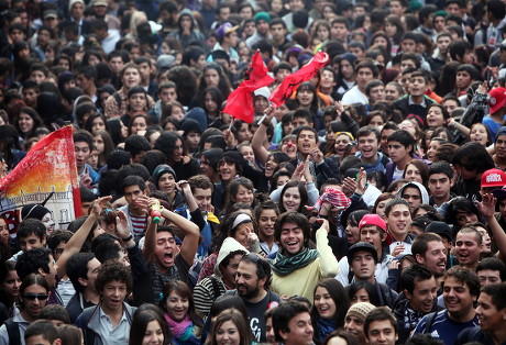 Thousands Take Part March Downtown Santiago Editorial Stock Photo ...